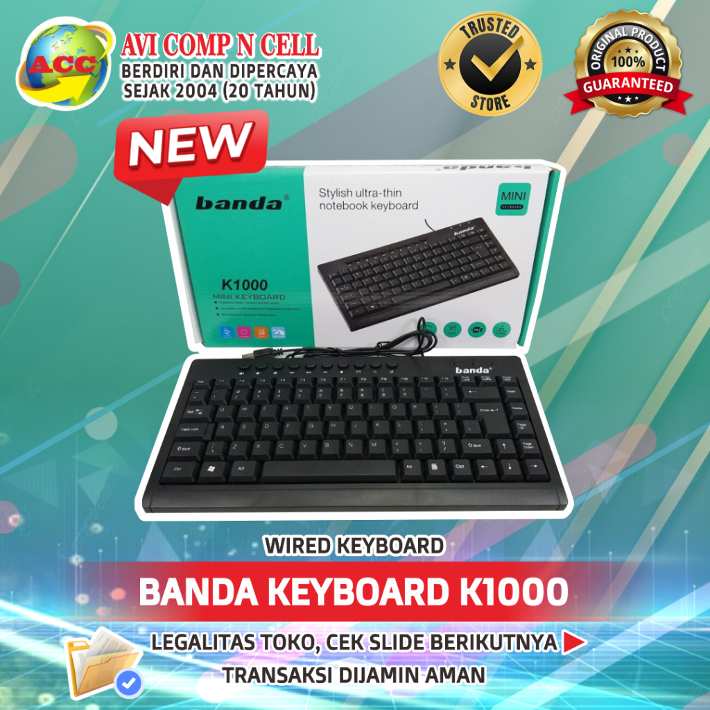 Banda K1000 Mini USB cable keyboard measuring 75 percent for PC and ...