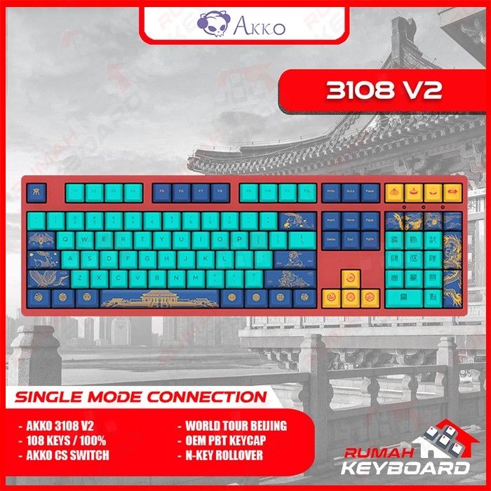 Mechanical KEYBOARD - AKKO 3108 V2 - 100% - WORLD TOUR BUILDING ...