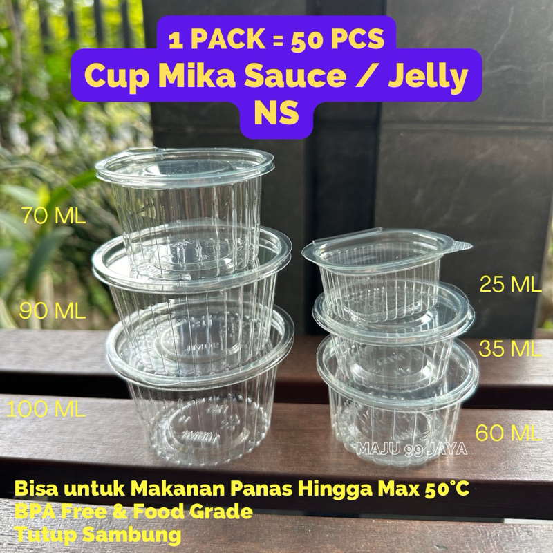 (50 PCS) NS Sambal Mica Cup Jelly/ 25ml 35ml 60 ML 70ml 90ml 100ml ...