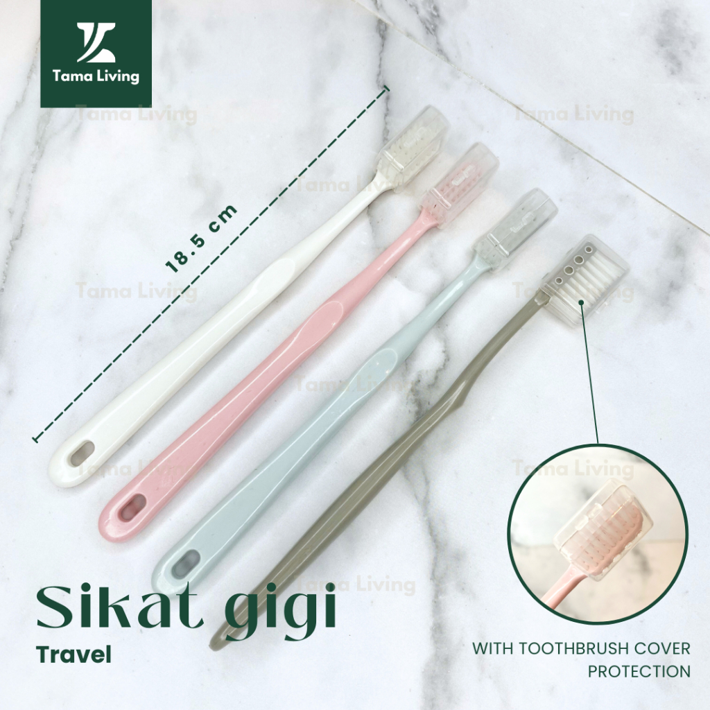Tama LIVING Travel Toothbrush With Cover Korean Aesthetic Toothbrush ...