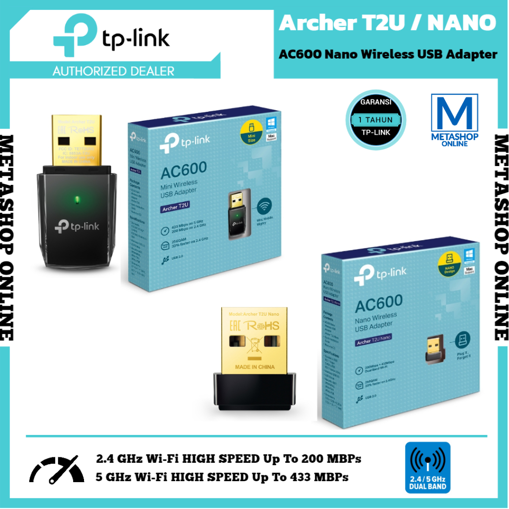 Tp-link Archer T2U Nano AC600 Nano Wireless USB Adapter Dual Band ...
