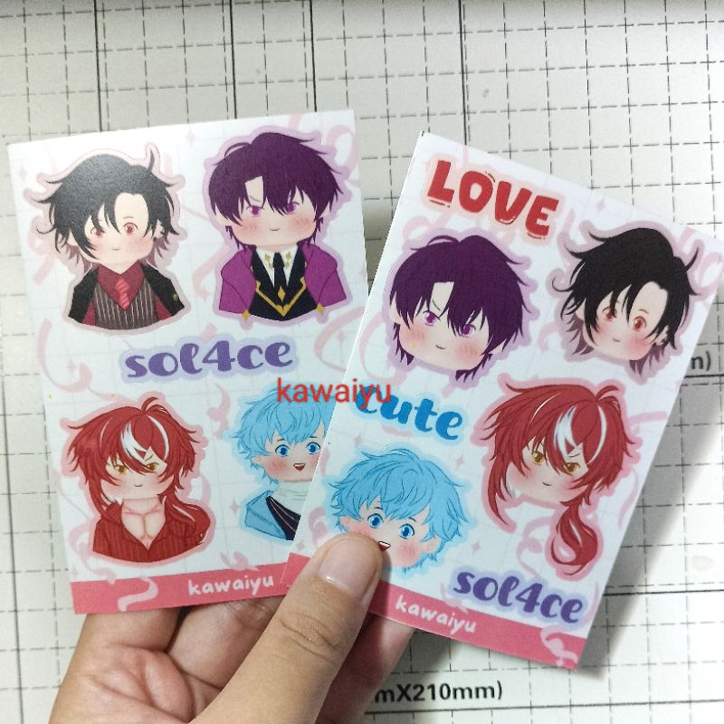 (1 Pack) Sticker SOL4CE vtuber harris Gingetsune Arion Souta by kawaiyu ...