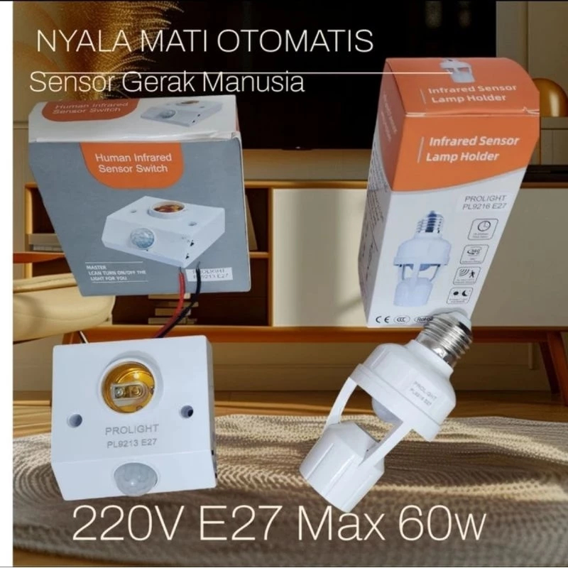 Smart Automatic Motion Sensor Fittings For Bulb And LED Lights E27 220v ...