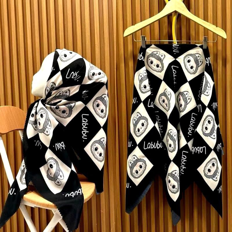 Quadrilateral|Labubu Motif Voal Hijab|Labubu viral | Shopee Malaysia