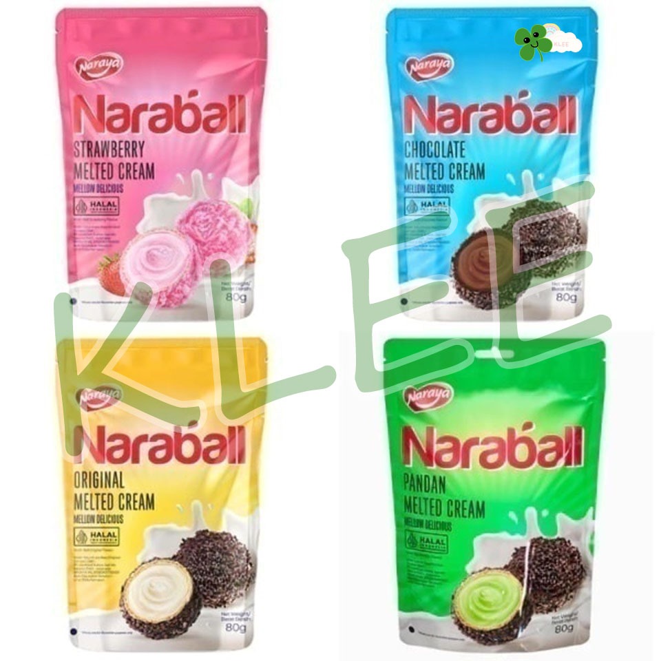 Naraya NARABALL Biscuit Wafer Ball Original Chocolate Strawberry Pandan ...