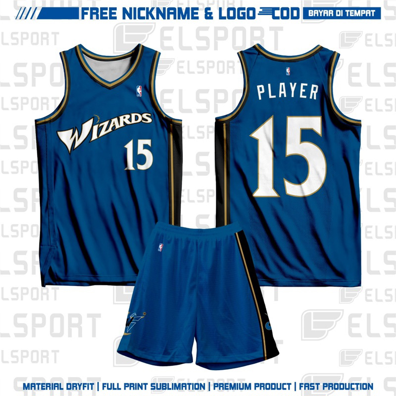 Free Custom Wizard Basketball Jersey Install Your Name & No Back ...