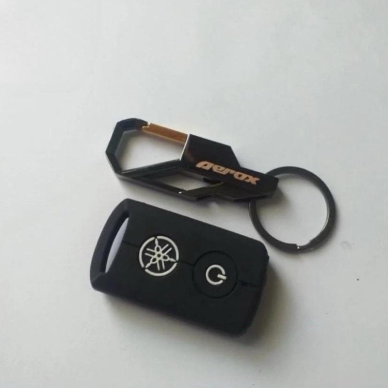 GANTUNGAN Yamaha aerox logo motorbike key chain + smart key remote ...