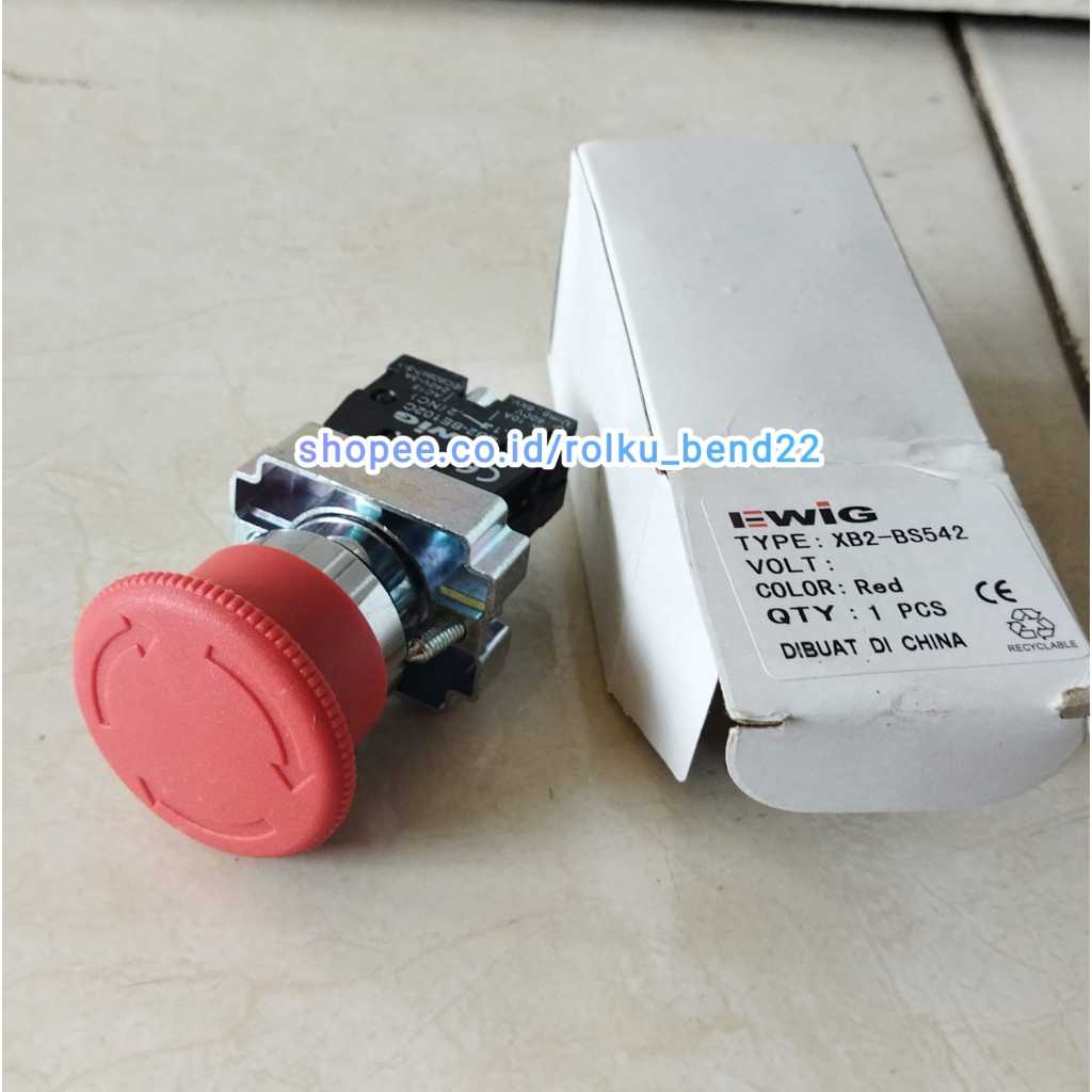 Emergency Stop Push button EWIG 22mm XB2-BS542 (1 NC) | Shopee Malaysia