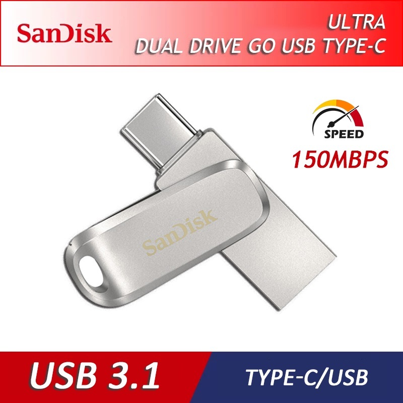 Flashdisk Ultra Dual Drive Luxe OTG USB 3.1 Type-C Up To 150MBps - 16GB 32GB 64GB 128GB 256GB ...