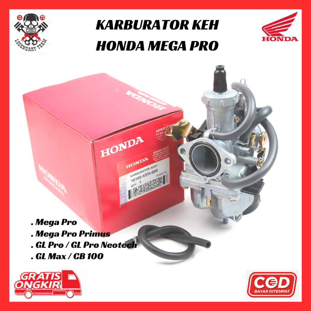 Original Honda Mega Pro Carburetor - Mega Pro Old - Mega Pro Primus - Gl Pro - Gl Max - CB 100 ...