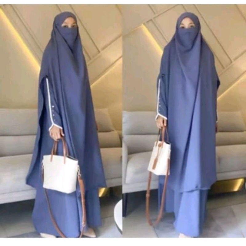 French Khimar Long Muslim 4 Look Gamis Syar'i Muslim Abaya Eid Umrah ...