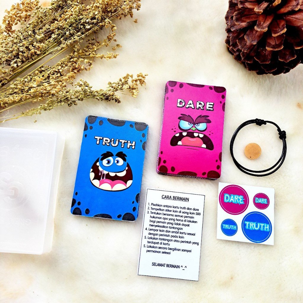 TRUTH OR DARE Game Cards complete package (50 cards + Bonus) | Shopee ...
