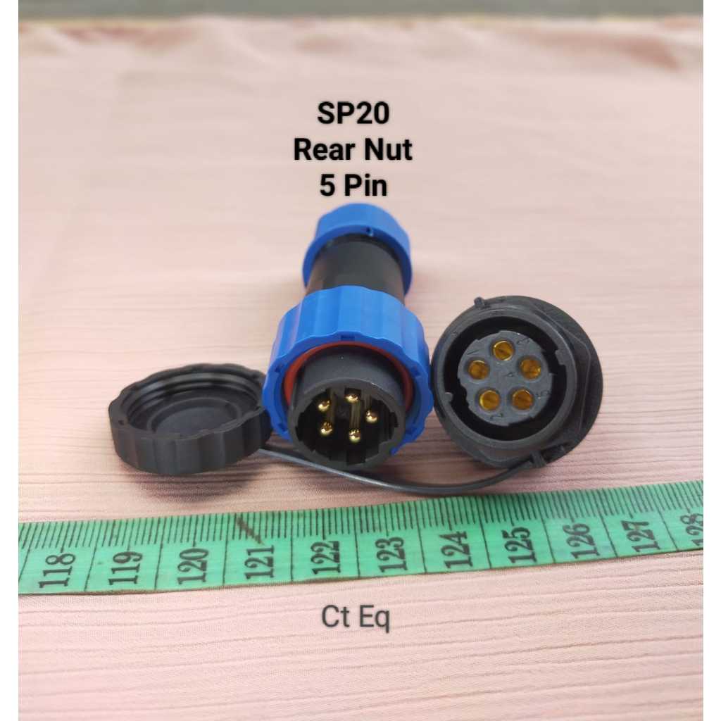 Sp20 Rear Nut 5 Pin Plug n Socket IP68 Panel Mount Connector Plug ...