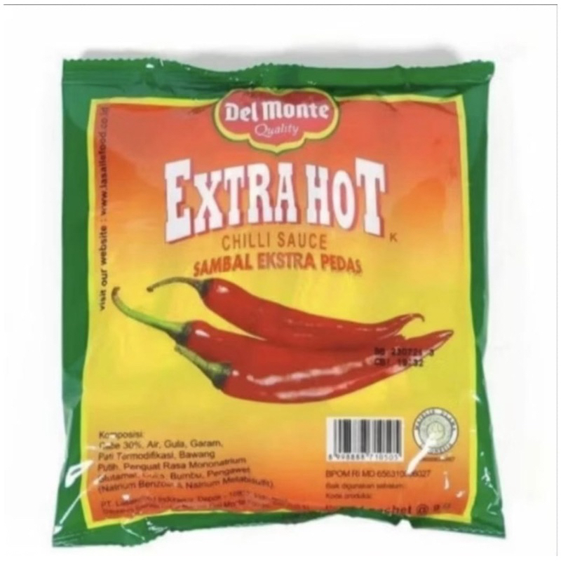 Delmonte Extra Hot Chili Sauce Sachet Stick 1 Pack contains 24 Del ...