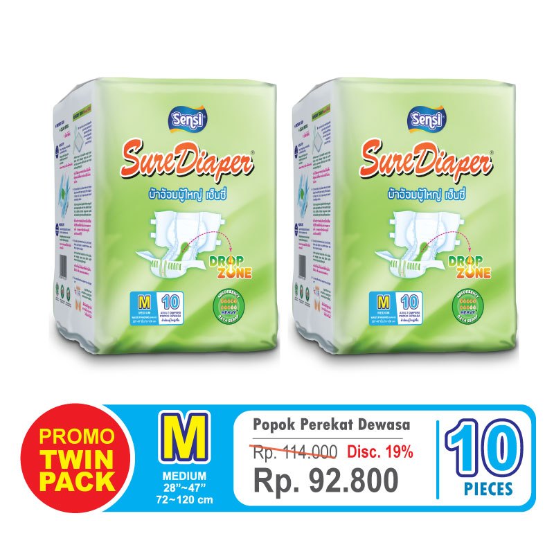 Sensi SURE DIAPERS M10 TWIN PACK - Adult Adhesive Diapers | Shopee Malaysia