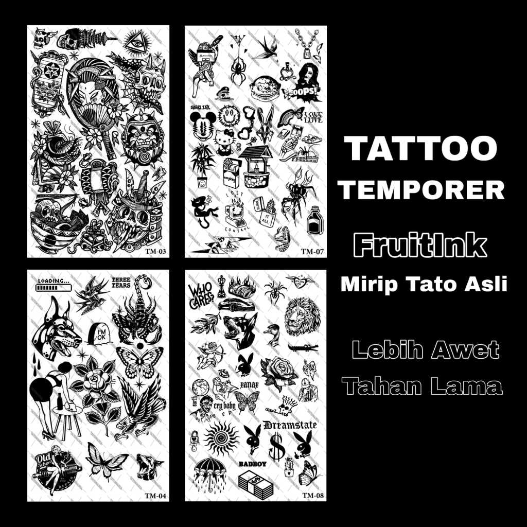 TM - TM Series semi-permanent temporary tattoo stickers | Shopee Malaysia