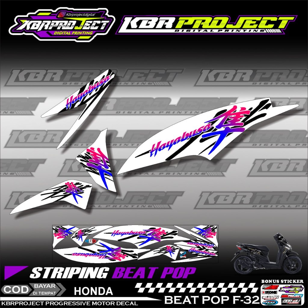 Beat POP COOL MOTORCYCLE STRIPING STICKERS LIS VARIATIONS BEAT POP ...