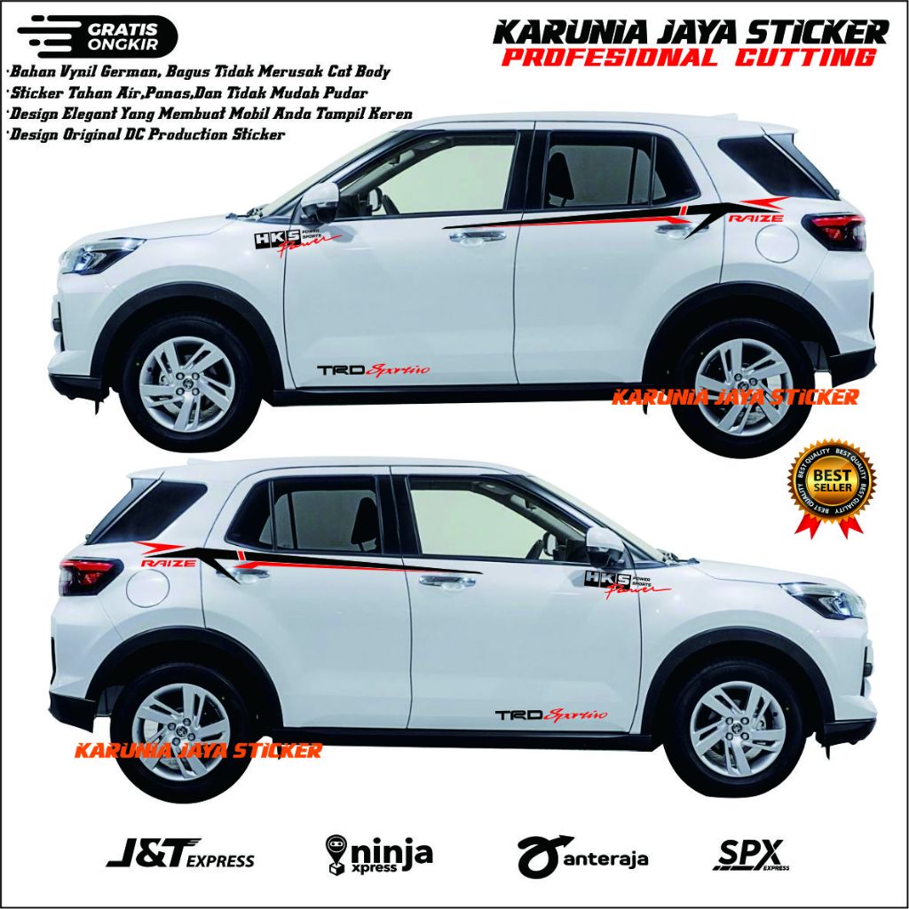 Raize Car Cutting Sticker, Toyota Raize Car Side Body Striping | Shopee ...