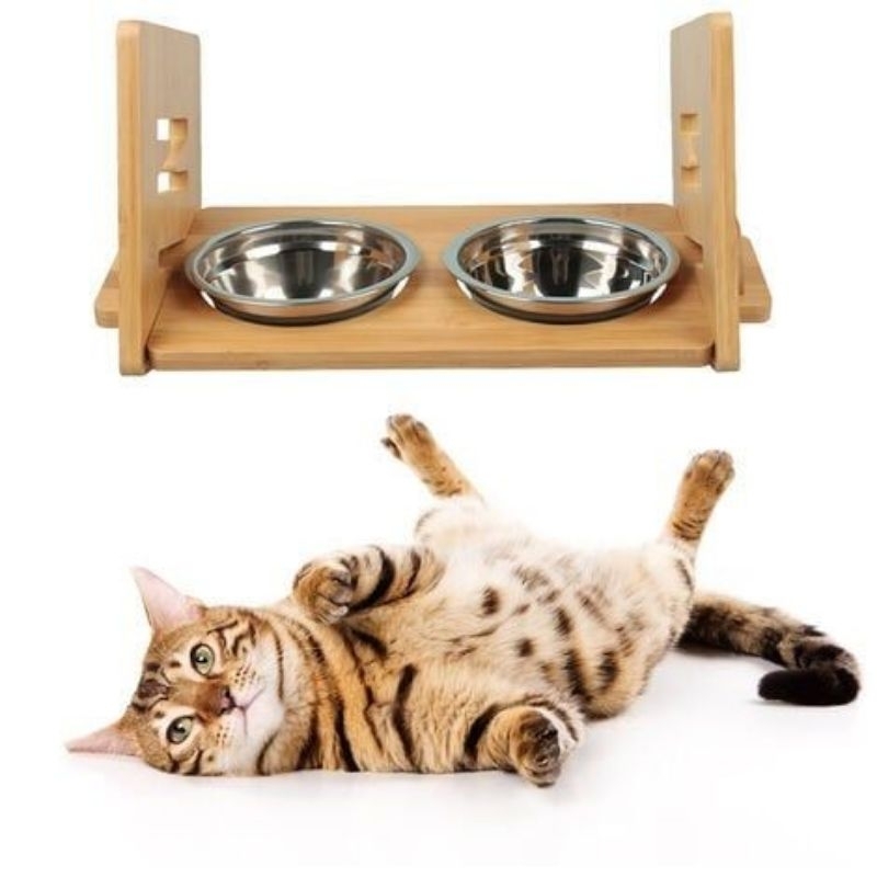 KAYU Cat and Dog Feeders Can Be Disassembled and Disassembled with 2 ...