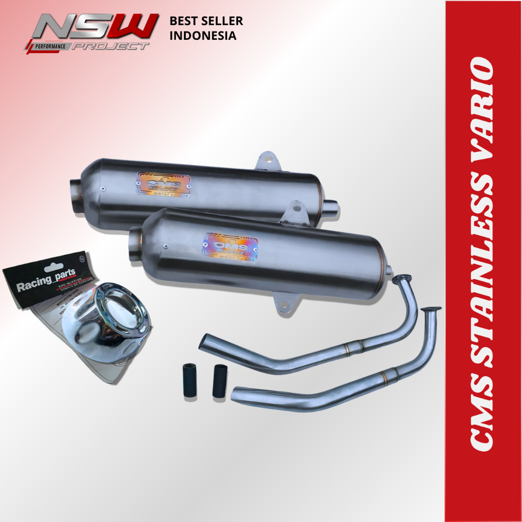 Std RACING CMS FULL STAINLESS STEEL Exhaust for VARIO 110 125 150 PCX ...