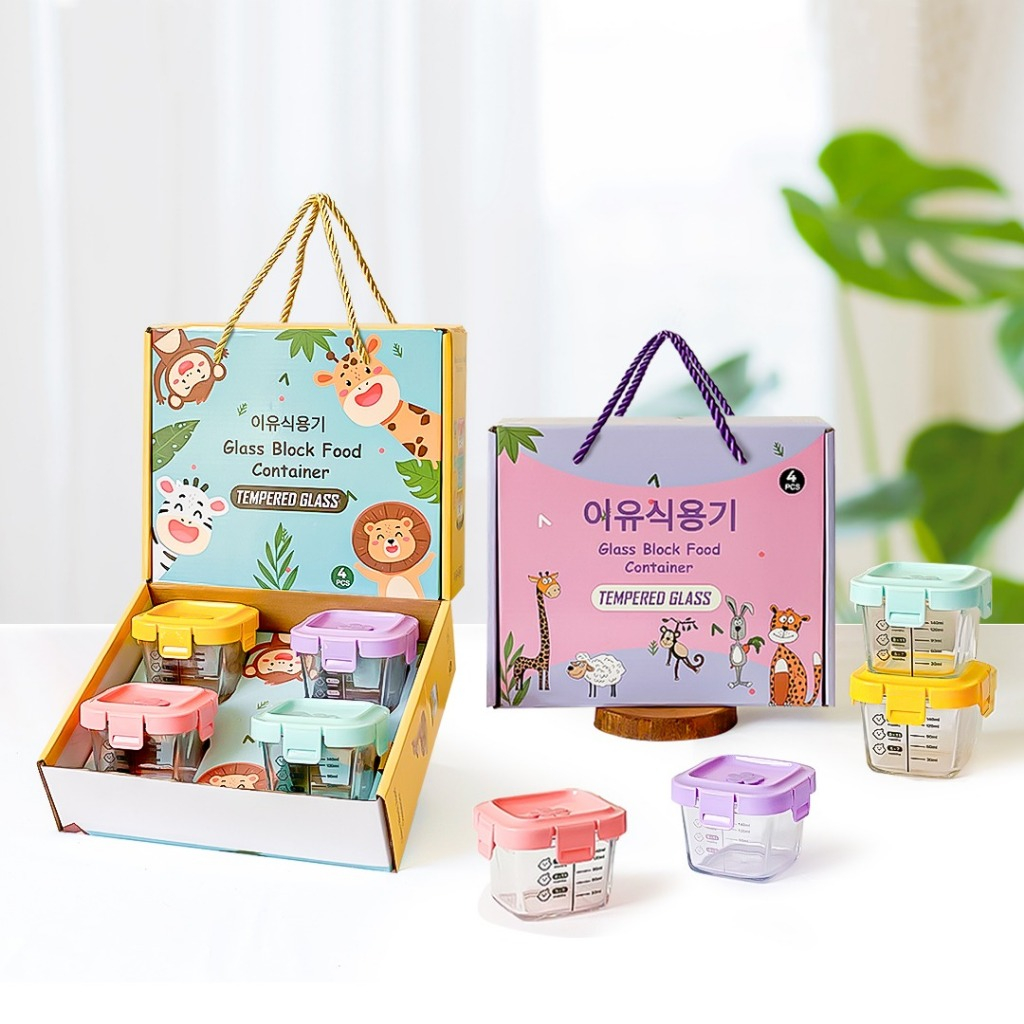 Nexxio 4in1 Glass Mpasi Set / Hampers Baby Gift Set / Mpasi Food ...