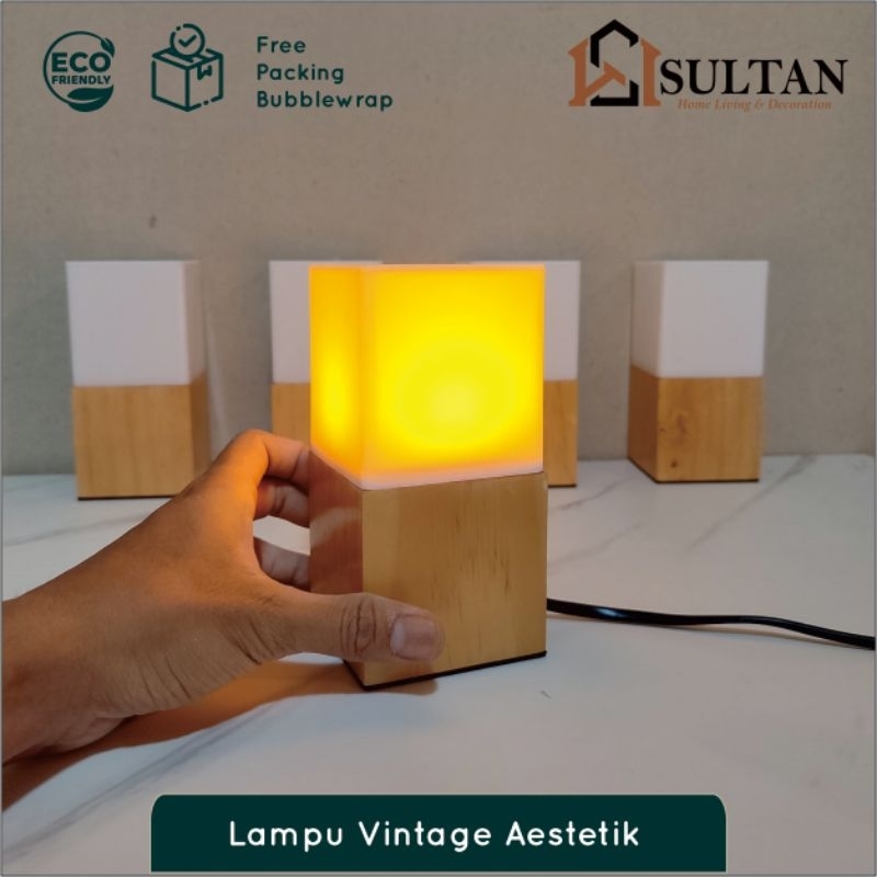 KAYU Minimalist Aesthetic Wooden Vintage Led Bed Lamp | Mini Led ...