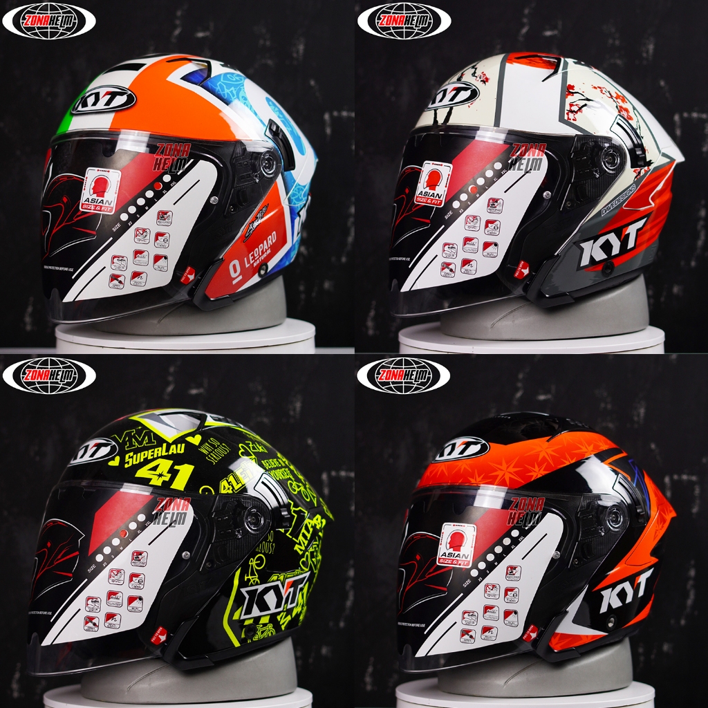 Original KYT NFJ HALF FACE HELMET ALL COLORS AND ADULT SNI ECE DOT ...