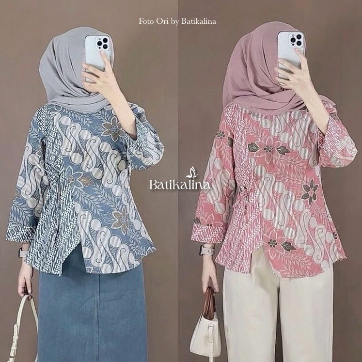 Modern Women's Batik Shirts, Women's Office Work Batik Blouses, Seno ...