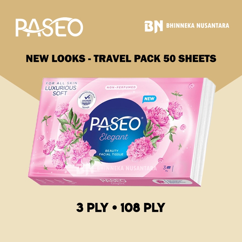 Paseo Smart Travel Pack Tissue 50 Sheets / Travel Pack 108 Ply | Shopee ...