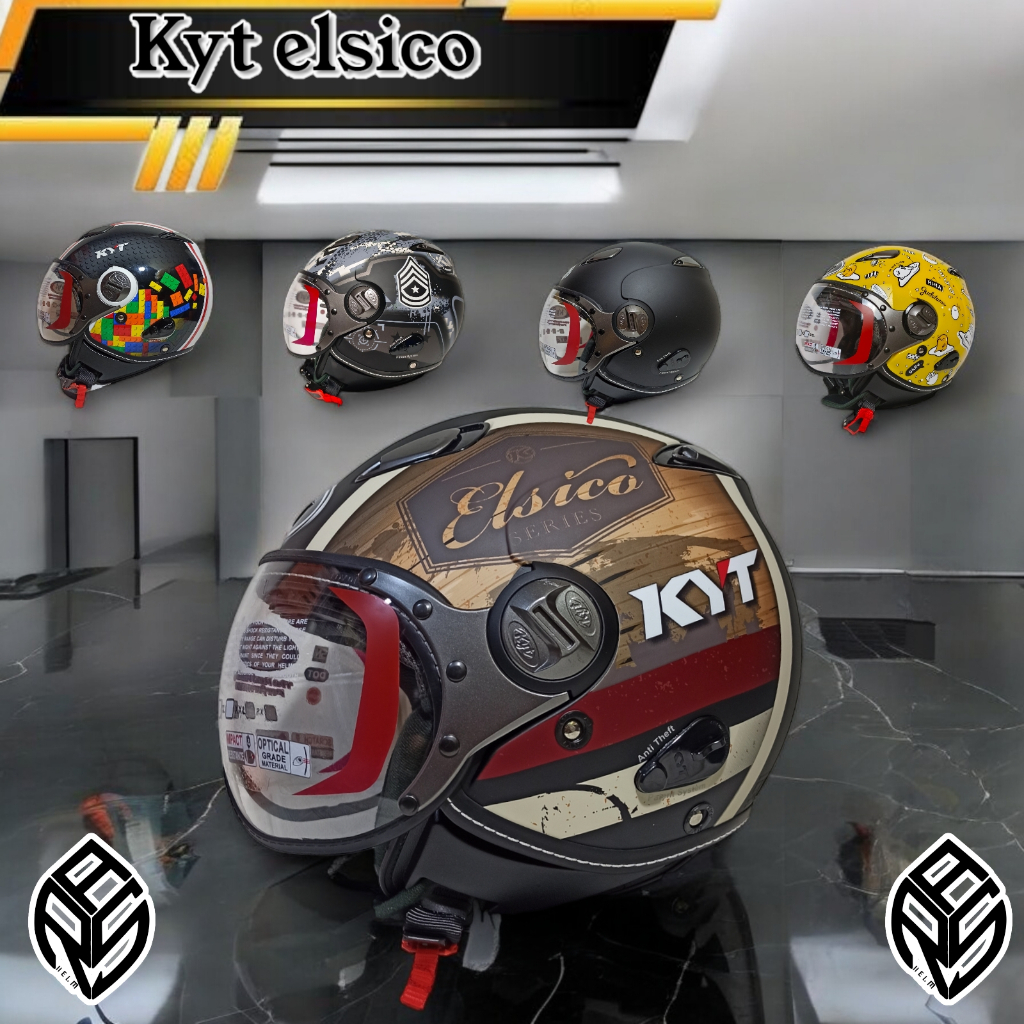 KYT ELSICO HALF FACE MOTIF HELMET| KYT RETRO ADULT | Shopee Malaysia