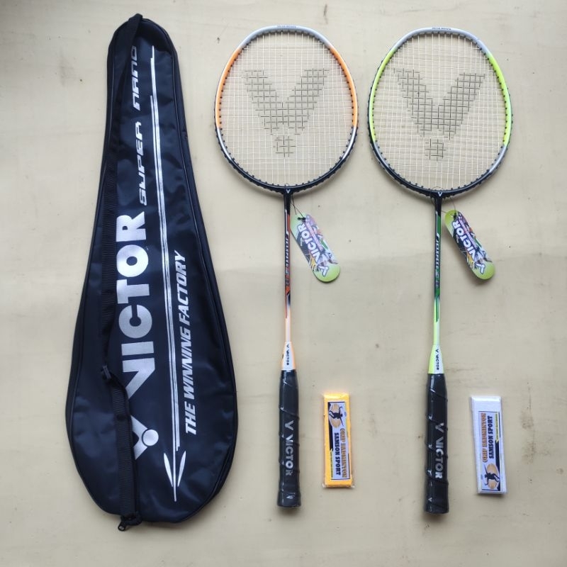 Victor badminton racket contains 2 RACKETS 2 GRIP 1 racket BAG WITH ...
