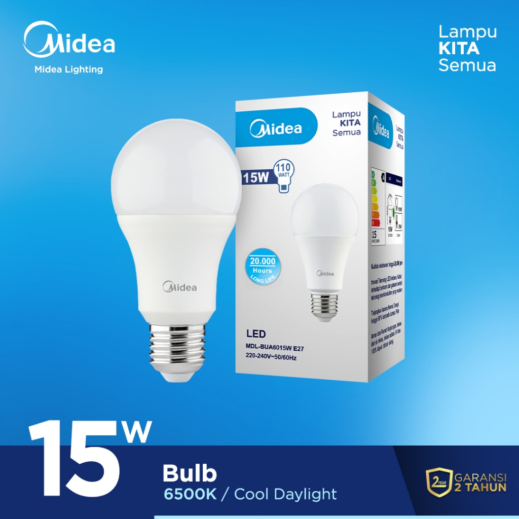 Midea Lighting - 15 Watt 6500K LED Bulb - White - Coolday Light ...