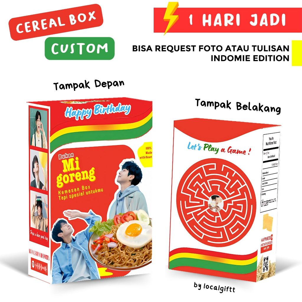 Indomie edition custom cereal box | Custom box | Custom gift box ...