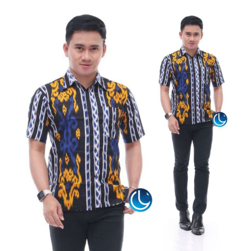 KATUN KEMEJA Men's BATIK SHIRT WITH DAYAK SONGKET MOTIF/DATED CLOTHES ...