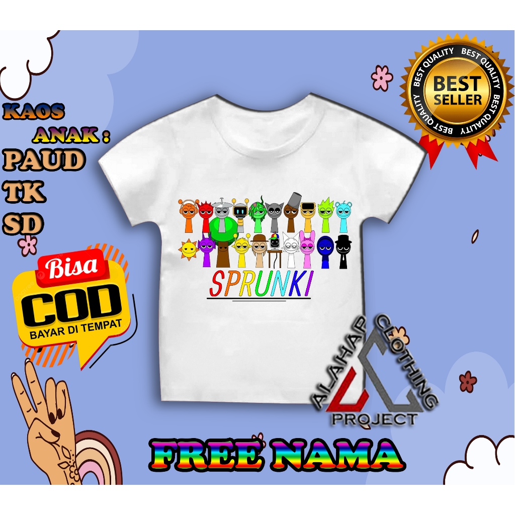 Sprunki Incredibox Children's T-shirts Characters Free Names / Children ...