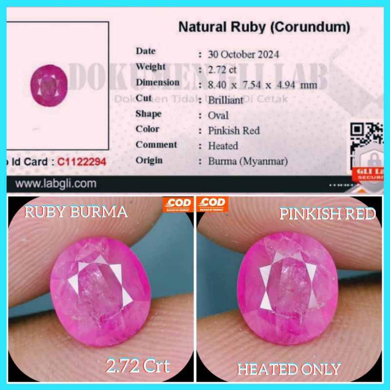 Natural RUBY BURMA HQ (FREE MEMO) A306 | Shopee Malaysia