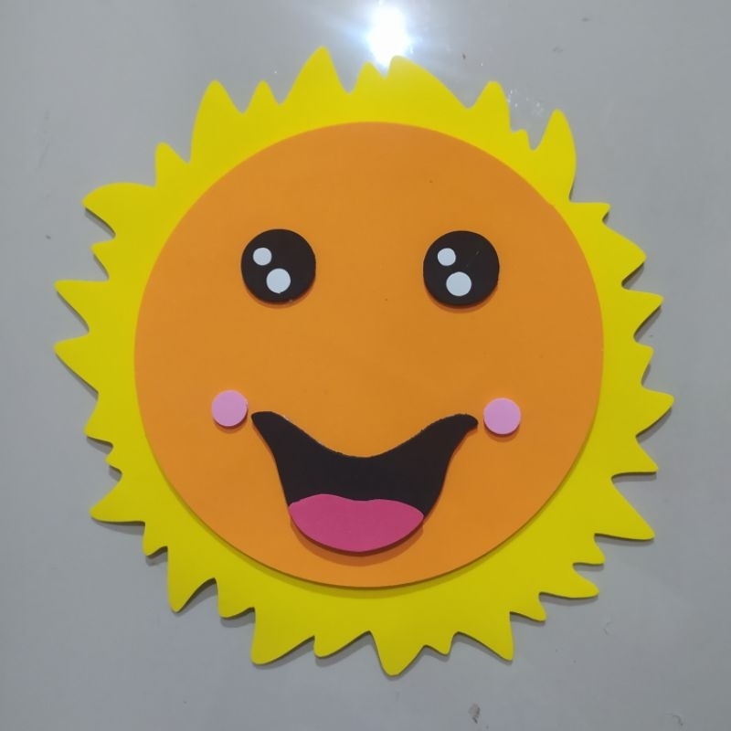 MATAHARI HIASAN DINDING Emoji Sun Shaped Sponge Ati Wall Decoration for ...