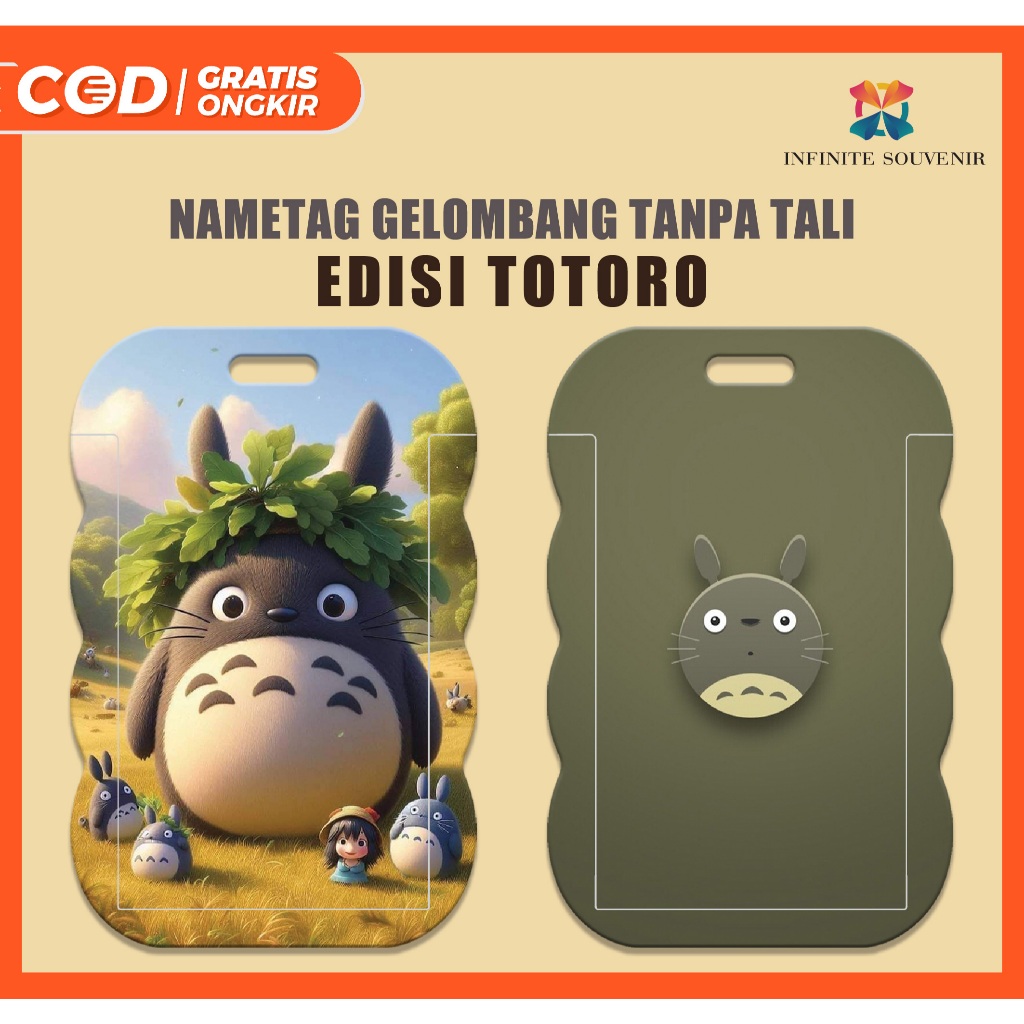 [N019] Totoro Motif WAVE ID CARD HOLDER / Cat Name Tag / Aesthetic - Without Strap | Shopee Malaysia