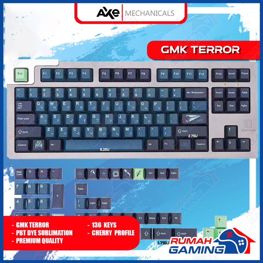 Keycap - KEYCAPS - CHERRY - GMK TERROR - PBT DYE SUB | Shopee Malaysia