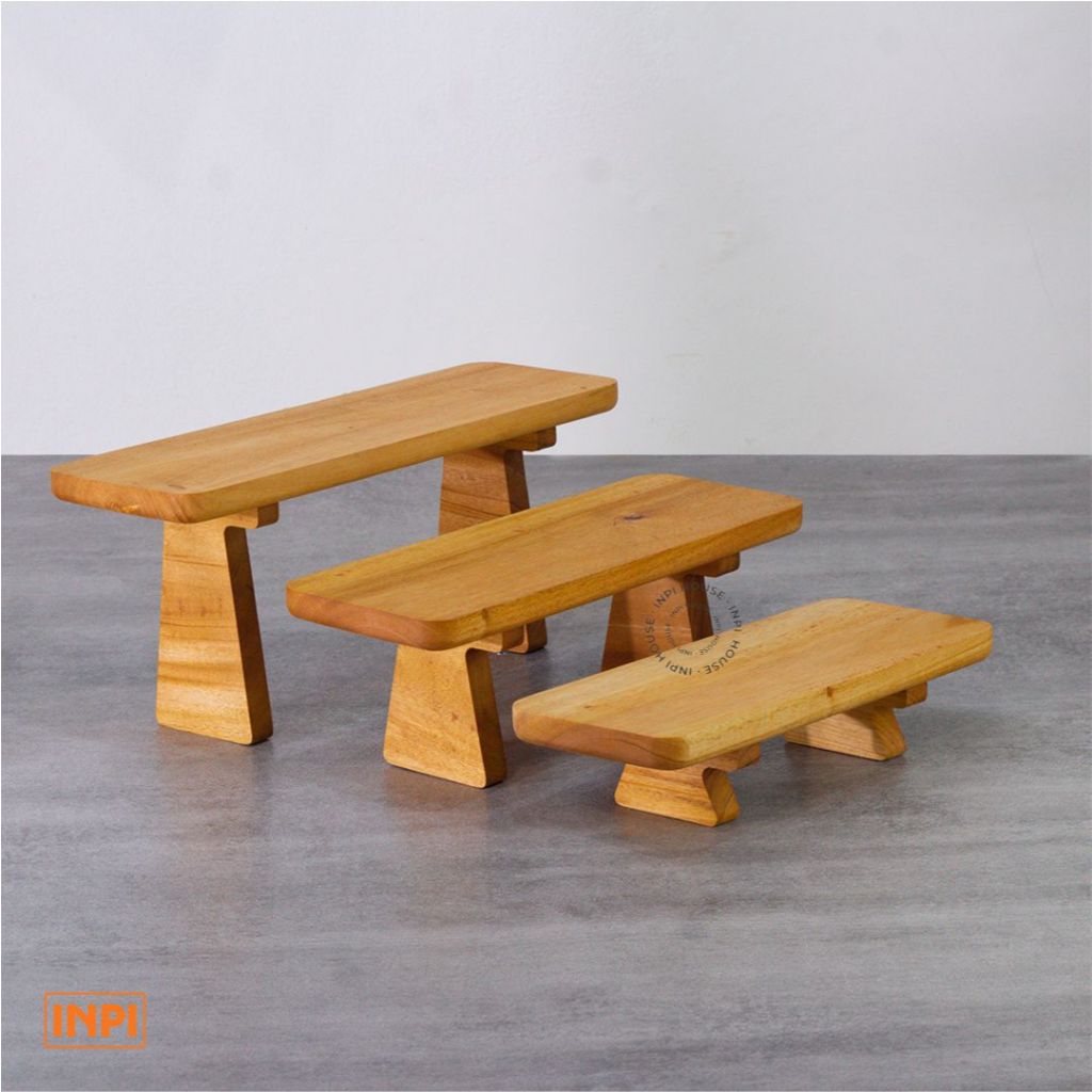 KAYU Wooden Shelf Stacking Display Rack contains 3 pcs | Shopee Malaysia
