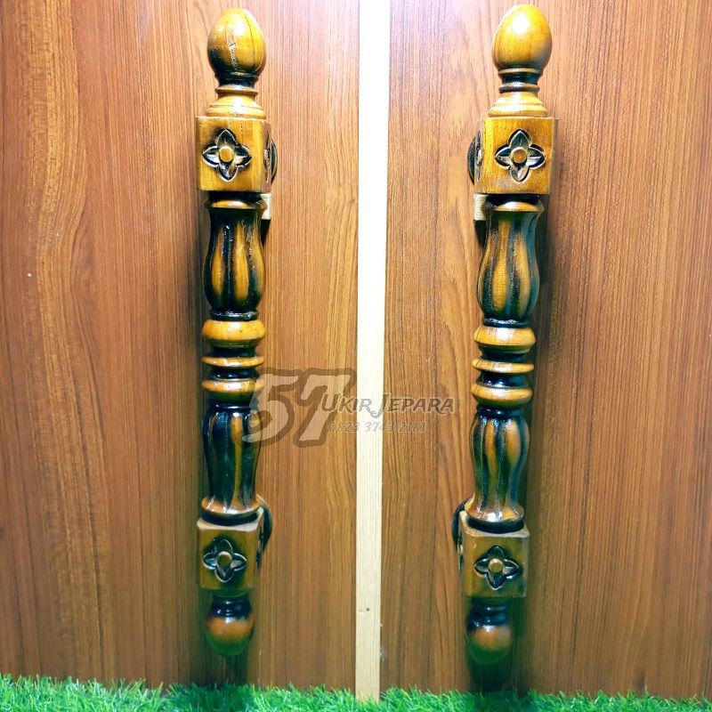 KAYU Handle Pull Handle/House/Room Door Handle Carved Long Teak Wood (M ...