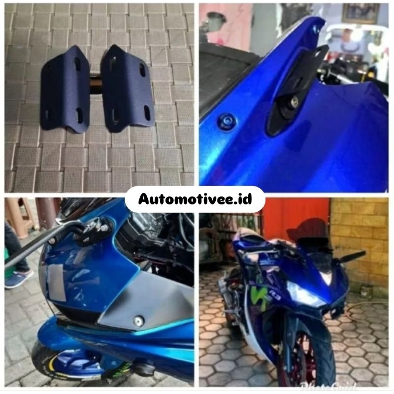 Winglet rear view mirror mount bracket on the fairing Yamaha R25 ...