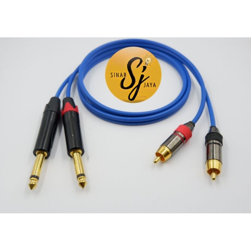 Audio jack 2 akai mono HK to 2 rca HK cable, premium quality original ...