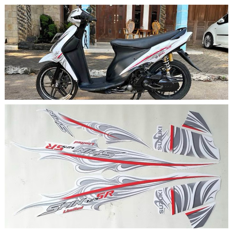 PUTIH Suzuki SPIN SR 125 2008 WHITE BODY LIS STRIPING STICKER | Shopee ...