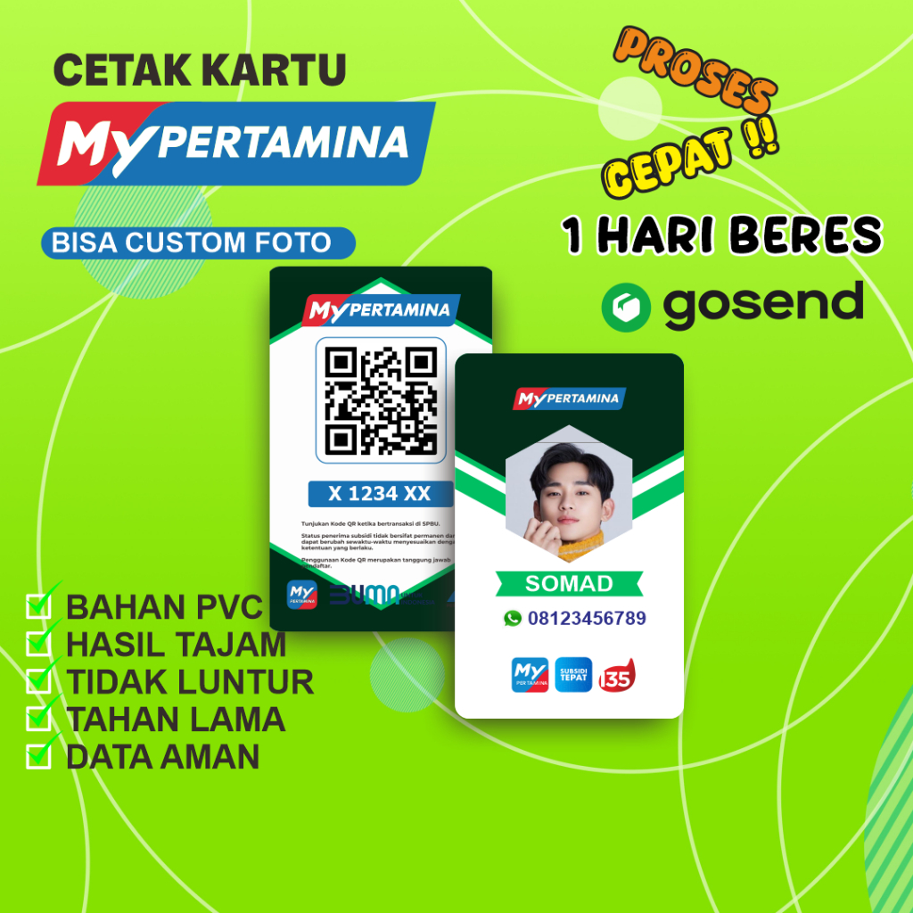 My PERTAMINA CARD / ID CARD My PERTAMINA Costum Photo Thick PVC ...