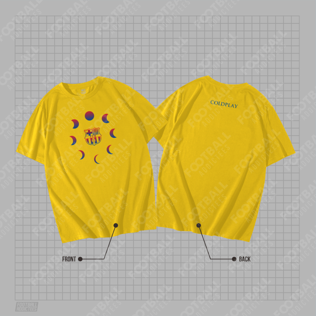 Barcelona X Coldplay Yellow Football Shirt | Shopee Malaysia
