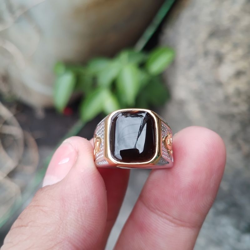 Original Yemeni wulung cibet baturaja agate ring | Shopee Malaysia
