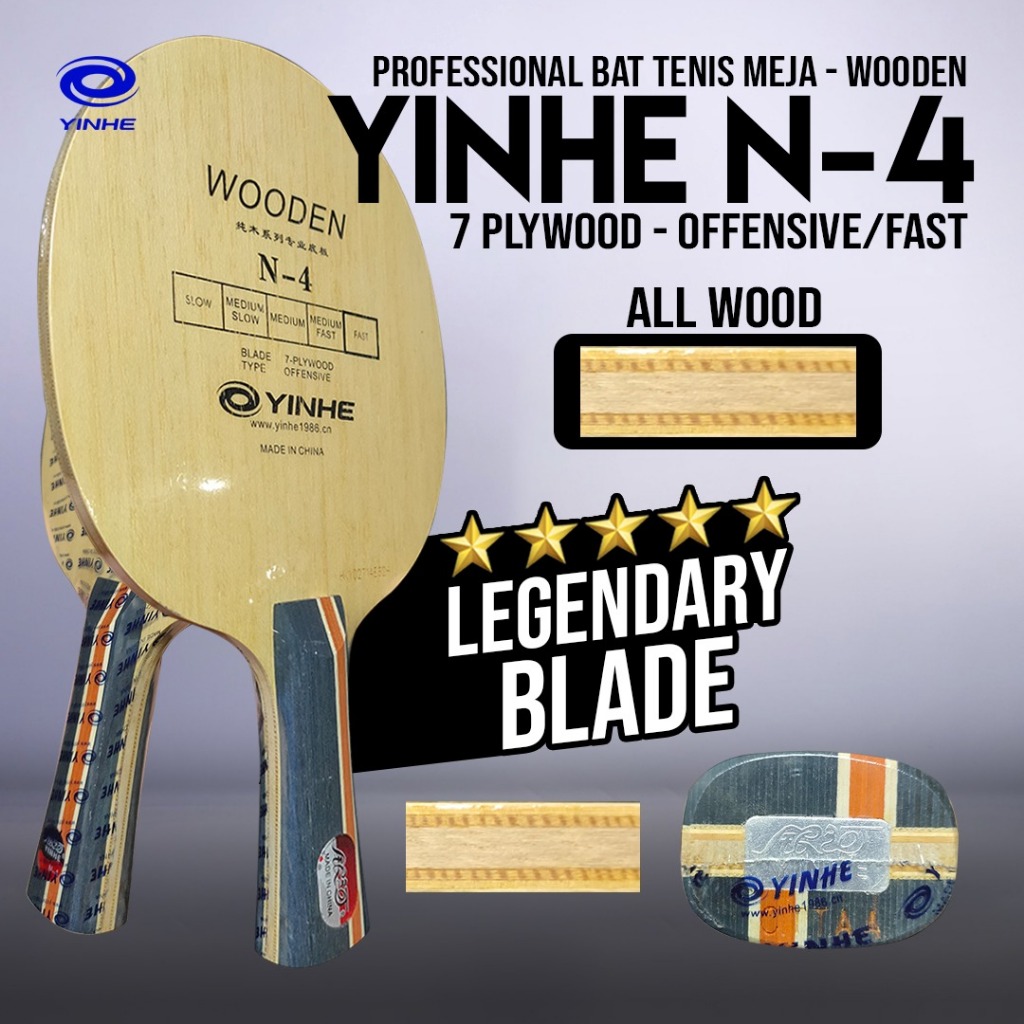 KAYU Wood Pingpong Table Tennis Bat Yinhe N4 Offensive Fast Blade 7 Ply ...