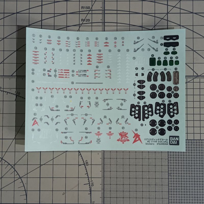 Bandai RG 1/144 REAL GRADE GUNPLA RX-93/ NU V GUNDAM PARTS STICKER ...