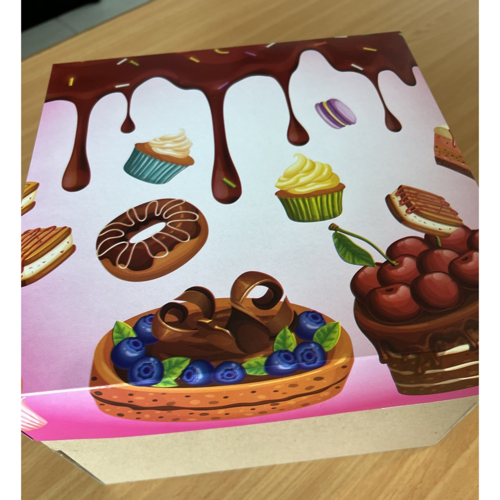 (5 Pcs) Christmas Pastry Hampers Box Marble Cake Packaging Box with ...
